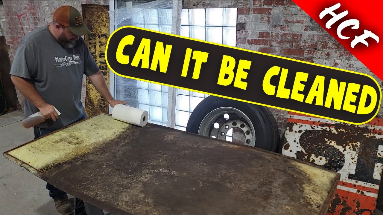 Vintage sign clean up and more - YouTube