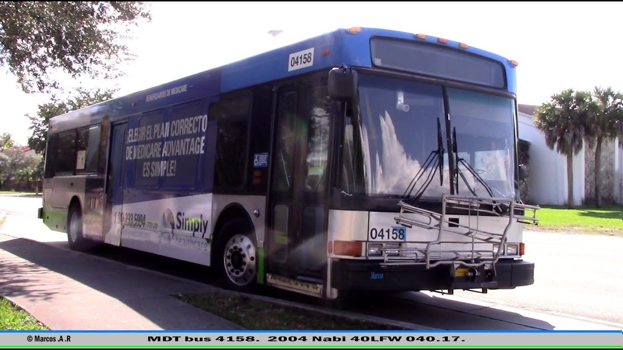 Bus ride on board Miami Dade Transit bus 4158. 2004 Nabi 40LFW 040 17 ...