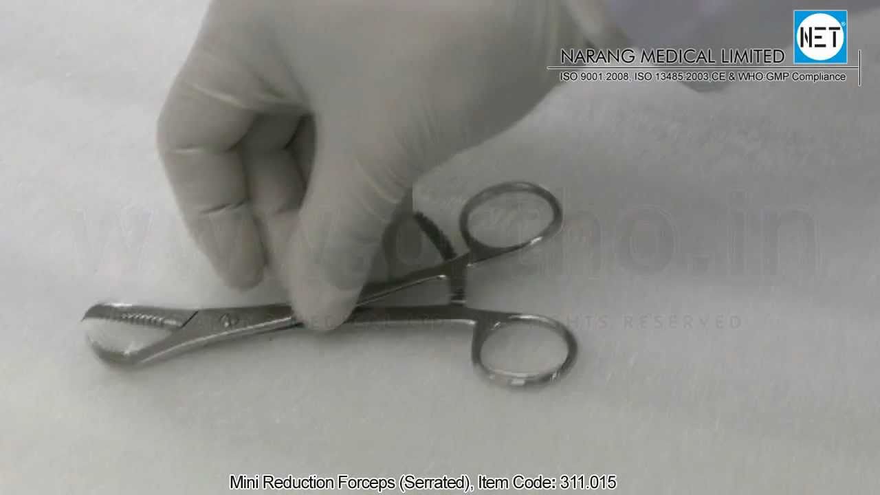 Mini Reduction Forceps - Serrated. Item Code: 311.015 - YouTube
