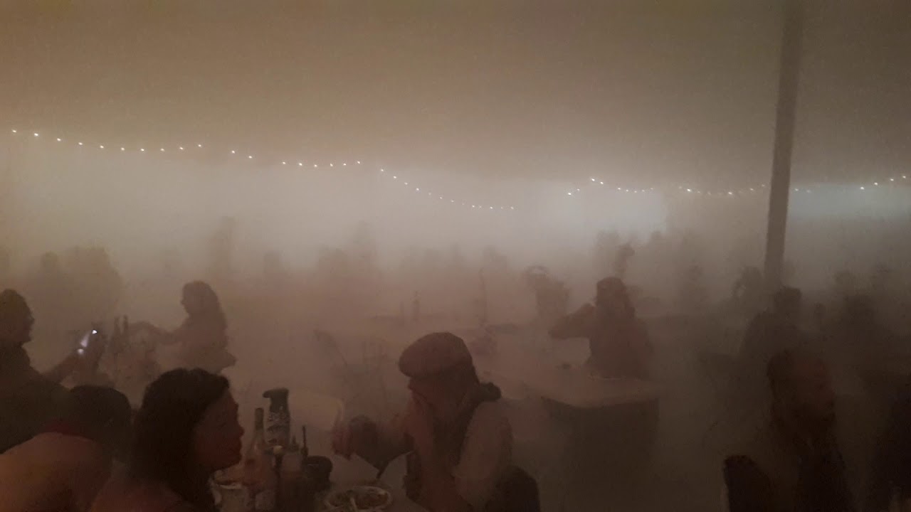 Burning Man 2017 - Dust Storm during Last Supper - YouTube