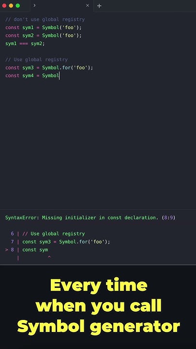 Using Javascript Symbols For Unique Identifiers And Key Management Enums Youtube