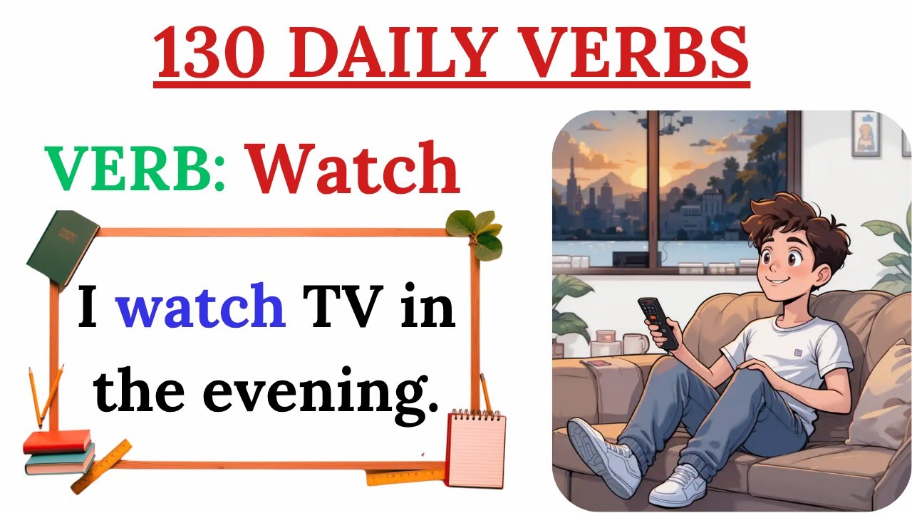 🔥 130 Essential English Verbs for Beginners 📚 - YouTube