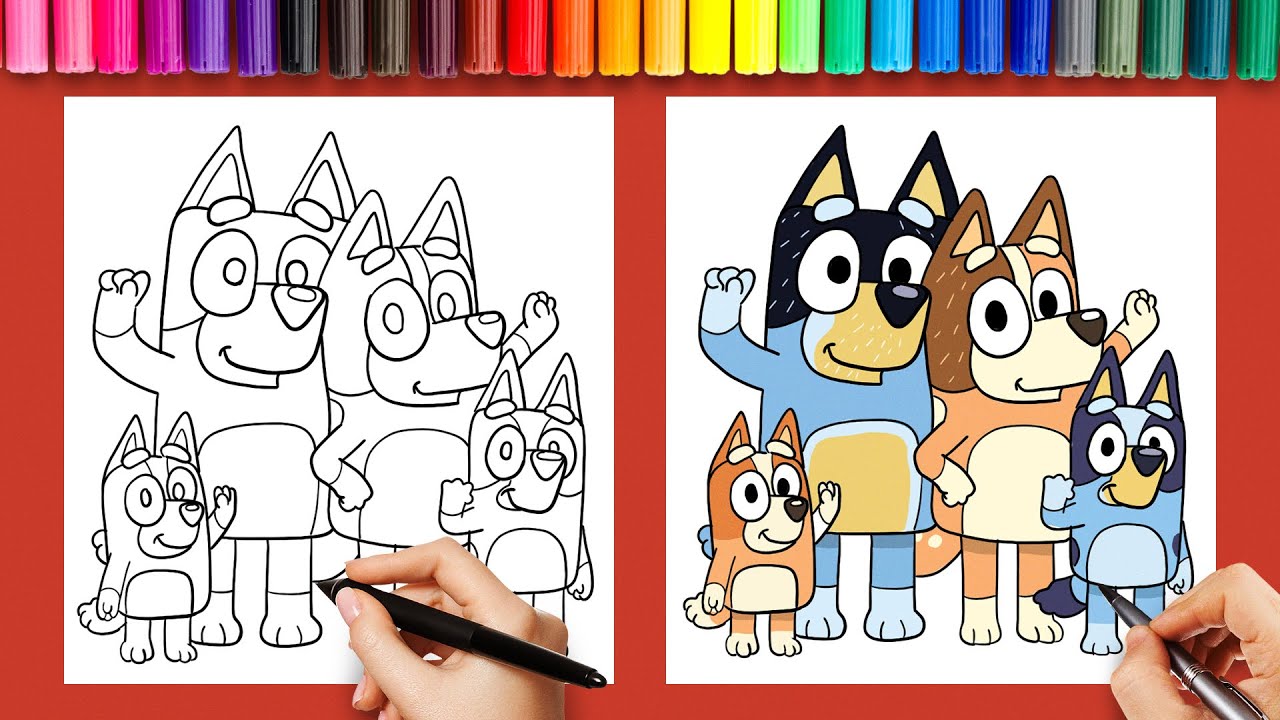 How to Draw the Bluey Family: Easy Character Art Tutorial - YouTube