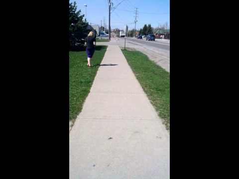 Drunk girl attempting to walk