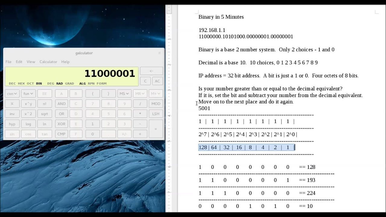 CCNA Tutorial: Binary in 5 Minutes - YouTube