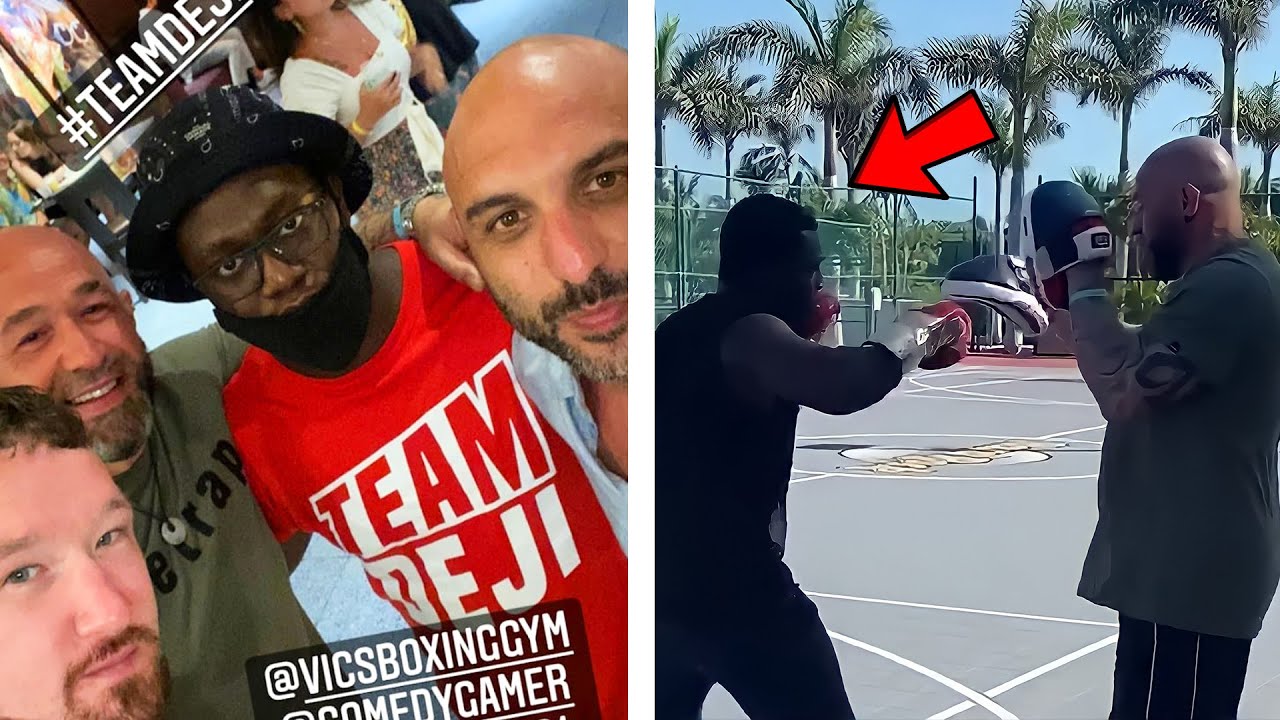 *NEW FOOTAGE* Deji Boxing Training For Vinnie Hacker Fight (Youtubers ...