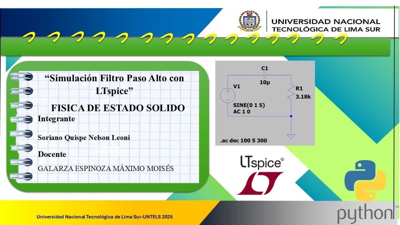 Simulando Filtro Paso Alto con LTspice y Python - YouTube