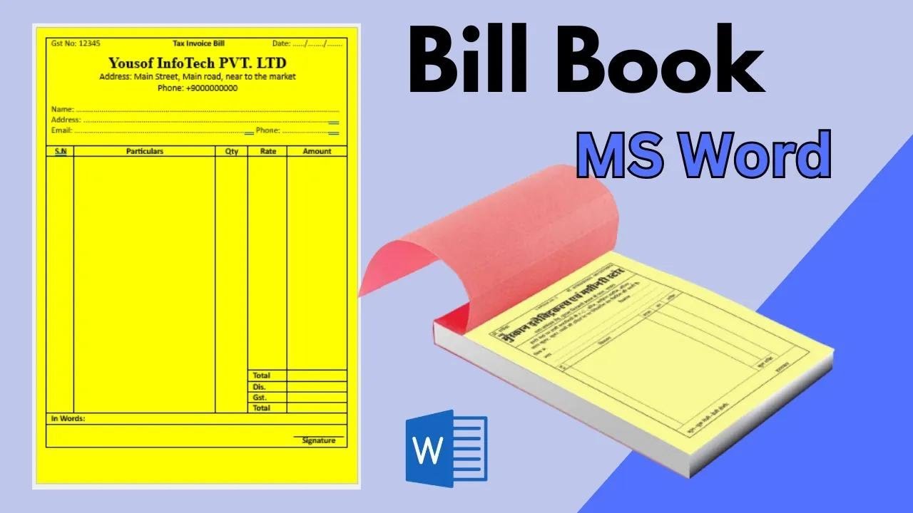 How to Make an Invoice in Word | Bill Book in MS Word - YouTube