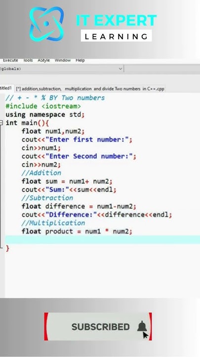 Additionsubtractionmultiplication And Divide Two Numbers In Citexpertlearning Coding
