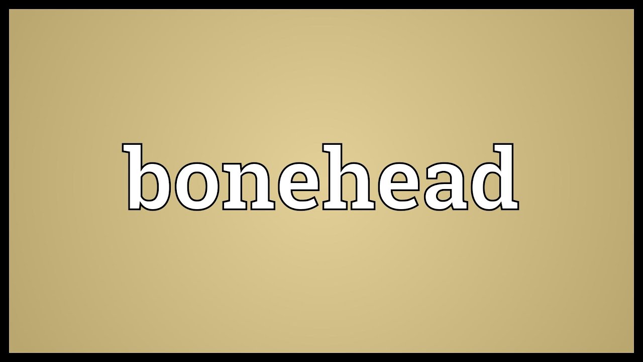 Bonehead Meaning - YouTube