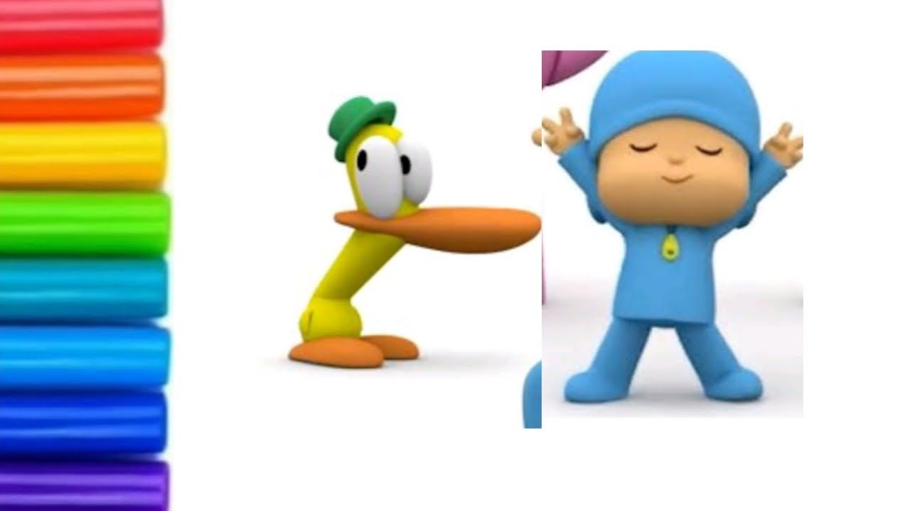 Drawing 🥰🥰& colourful pocoyo & pato drawing | step by step pocoyo ...