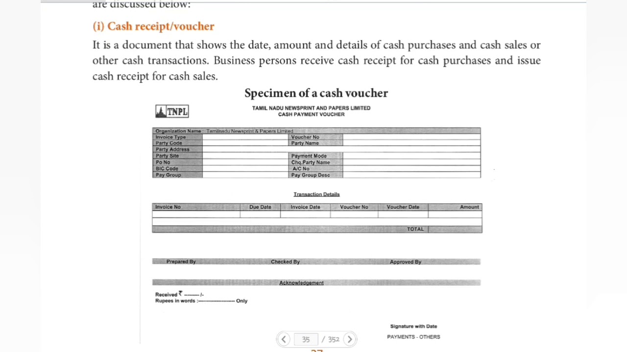TN STATE BOARD 11th ACCOUNTANCY - UNIT 3 -CASH RECEIPT OR CASH VOUCHER ...