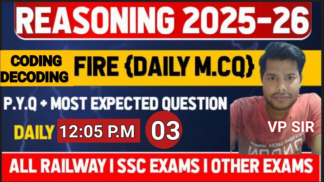 Reasoning Coding & Decoding Mock Test-03 | Crack Any Competitive Exam ...