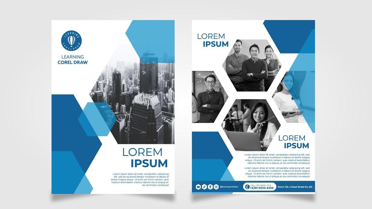 Geometric cover brochure Design in Corel Draw - YouTube