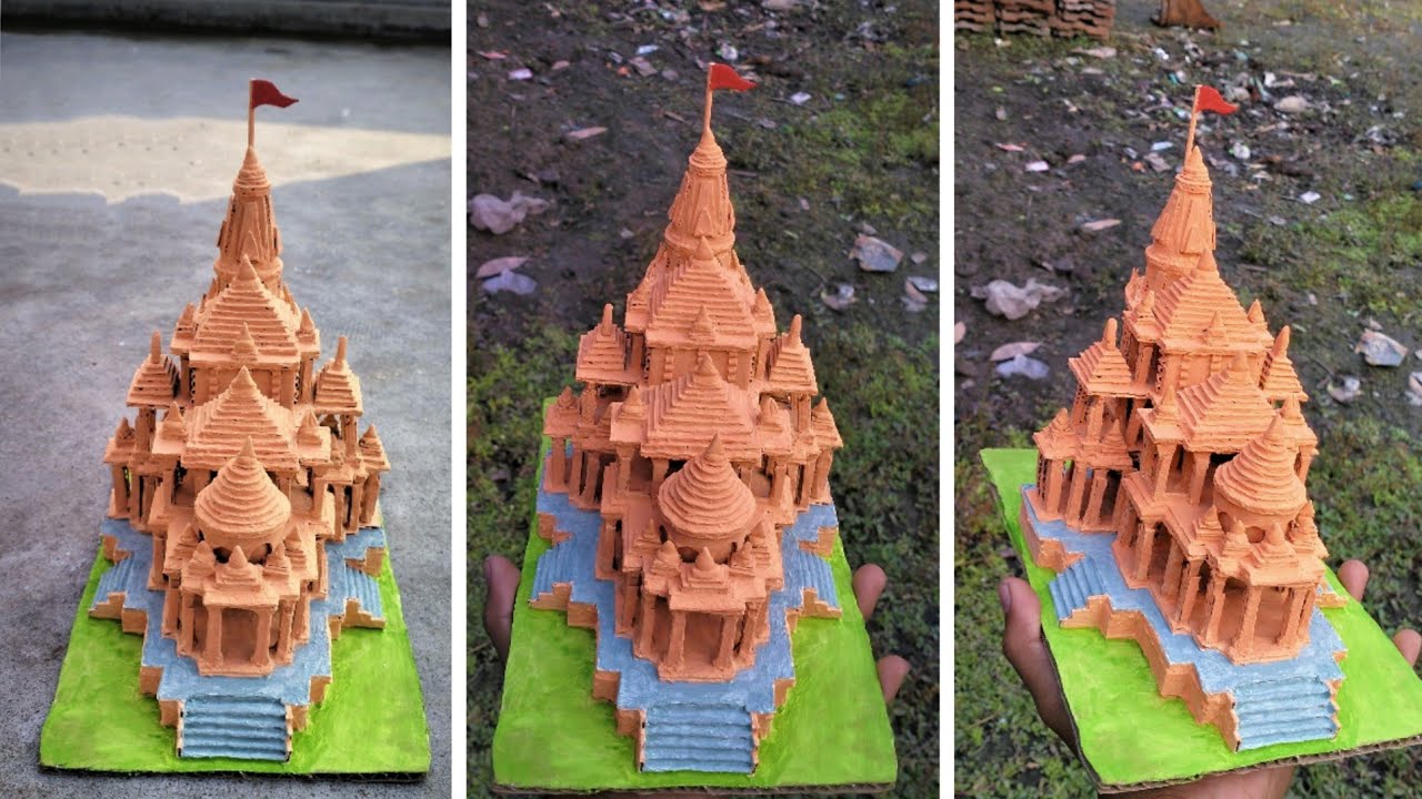 Cardboard Ram Mandir | Ayodhya Ram Temple Making With Cardboard | Ram ...