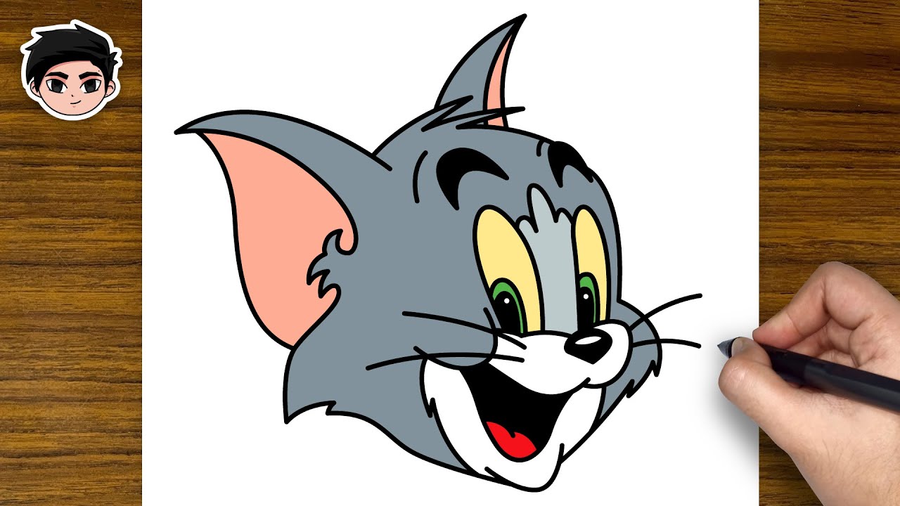 How To Draw TOM (Tom and Jerry) - Step By Step Easy For Beginners - YouTube