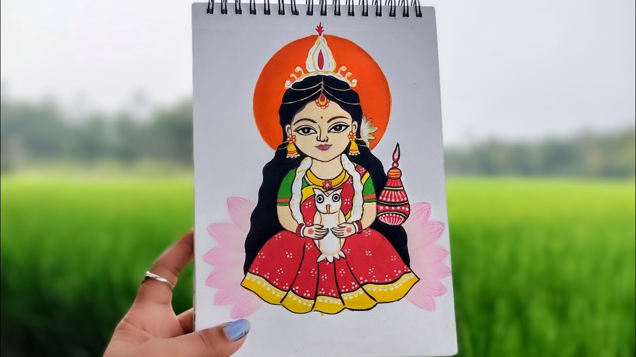 Lokkhi Thakur Drawing | Step by step drawing | Mata laksmi Drawing Easy ...