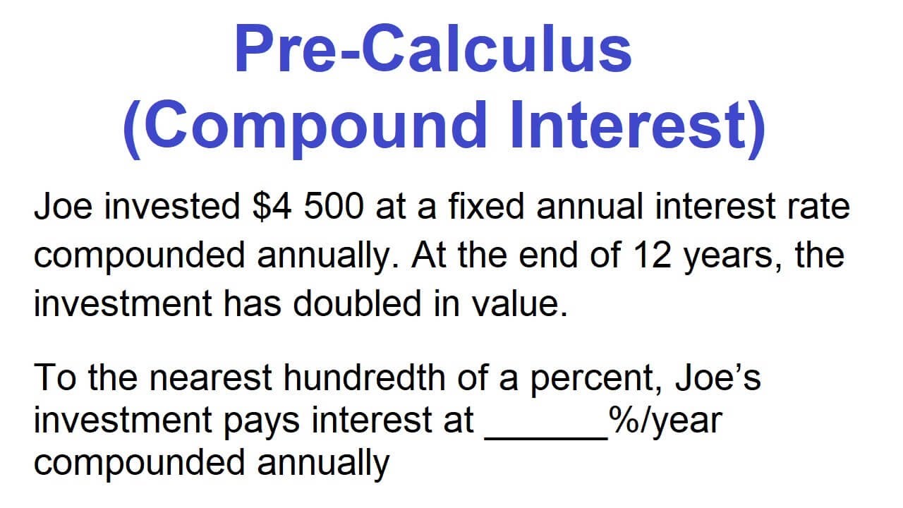 Pre Calculus (Compound Interest) - YouTube