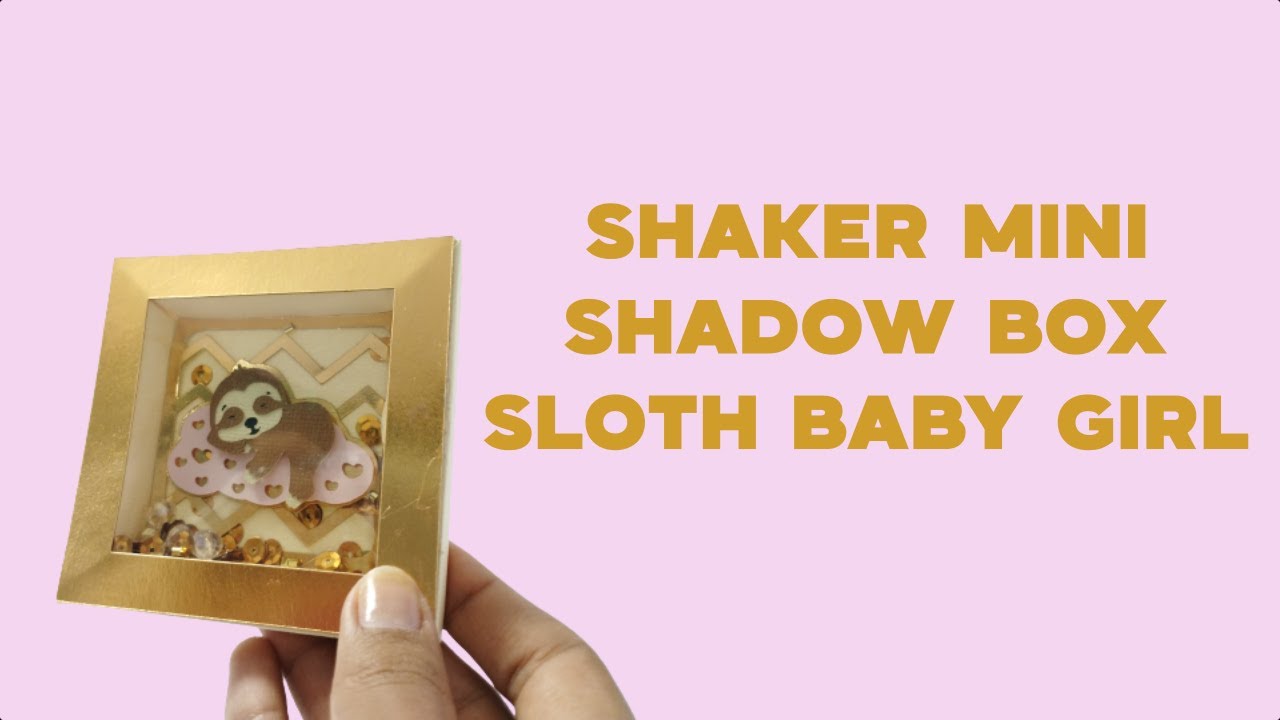 Mini Shadow Box Sloth Girl Template Baby Shower Cricut Cutting SVG File Gift Box Silohuette ...
