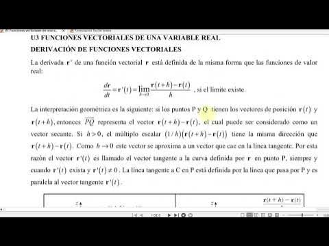 Derivadas e integrales de funciones vectoriales - YouTube