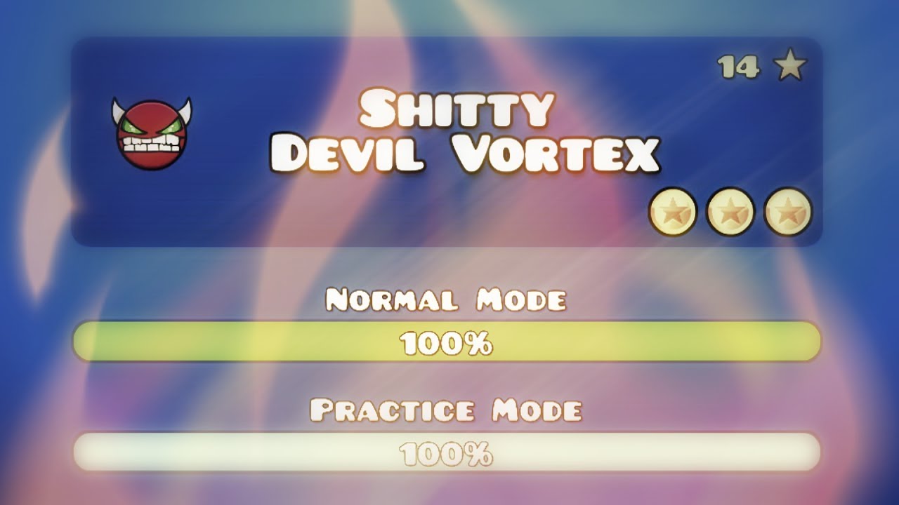 Geometry Dash - "SH*TTY DEVIL VORTEX" 100% Complete. - YouTube