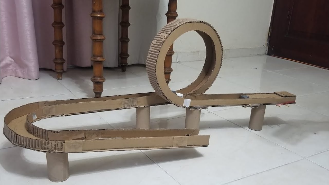 Cómo hacer una Montaña Rusa-Física. / Maqueta de Montaña Rusa con ...