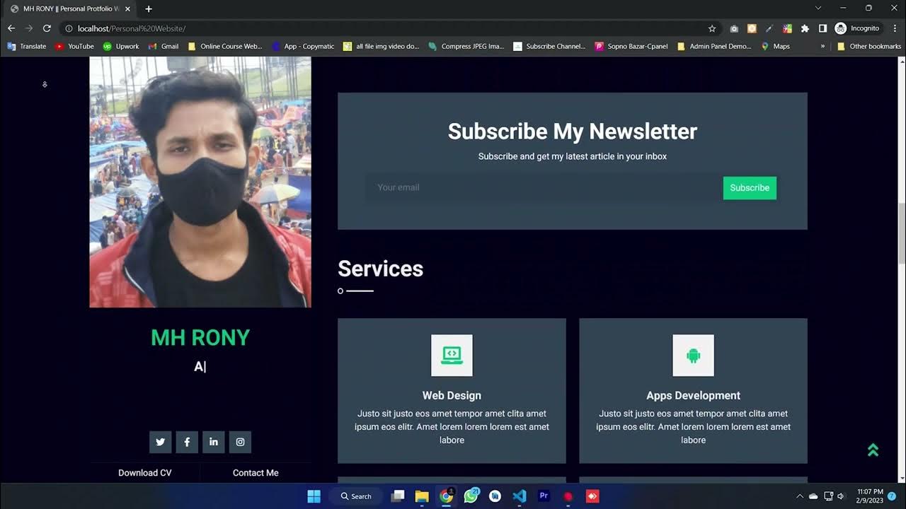 Personal Portfolio Website Using html and css only | How to create ...