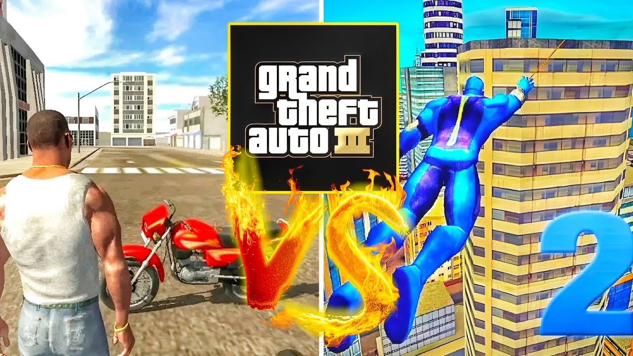 Gta 3 Vs Indian Bike Driving 3d Vs Rope Hero Mafia City - YouTube