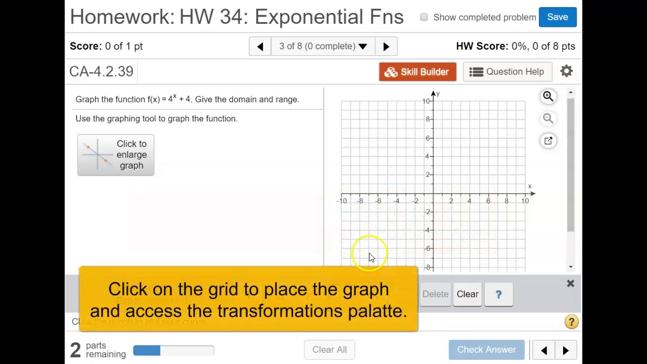 Graphing Exponential Fns on MML - YouTube