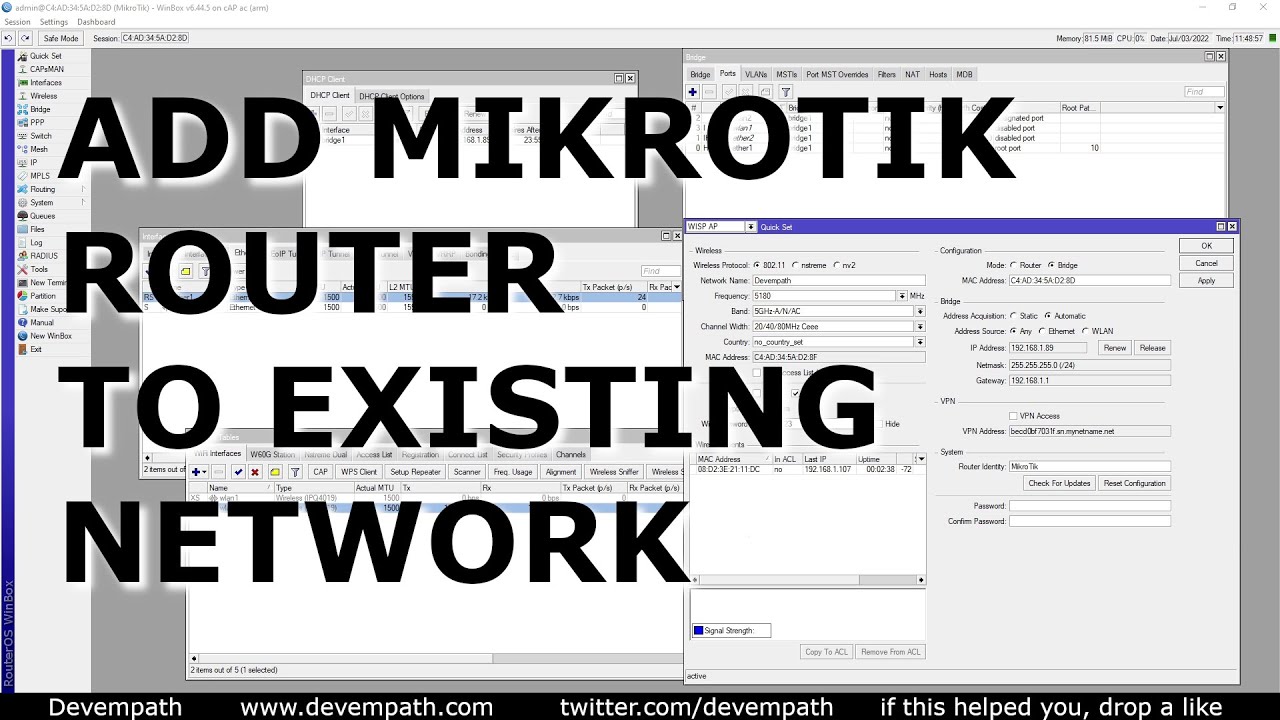 Adding Mikrotik router to an existing network using Winbox - Wifi ...