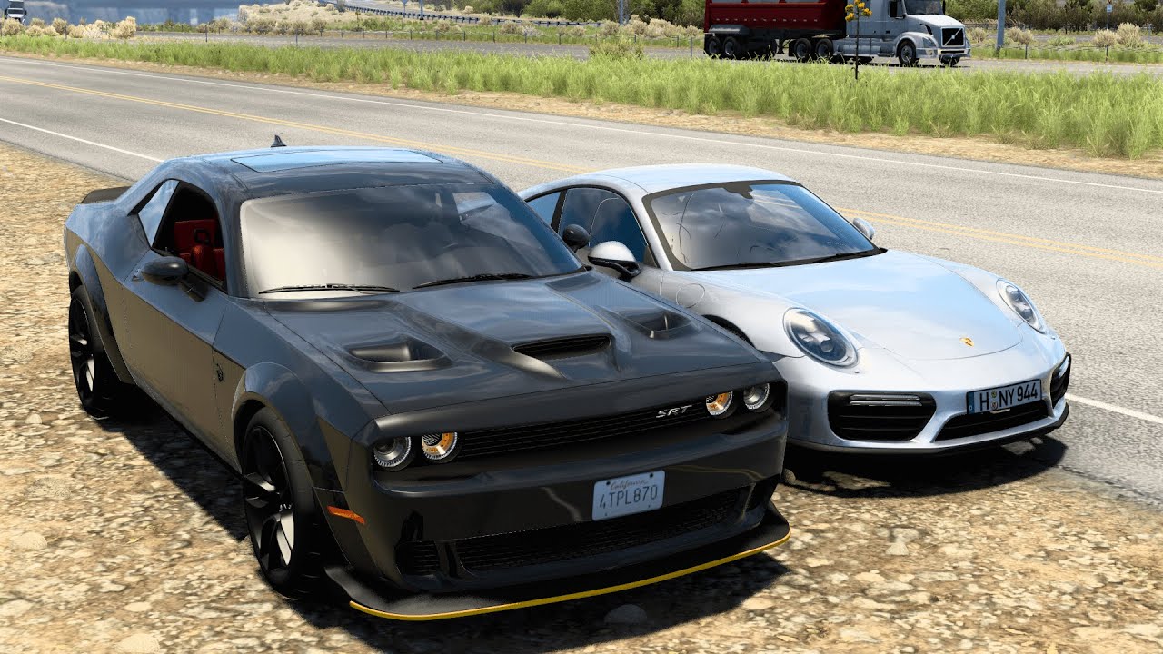 Challenger Hellcat VS Porsche 911 Turbo S ! Corriendo por las ...