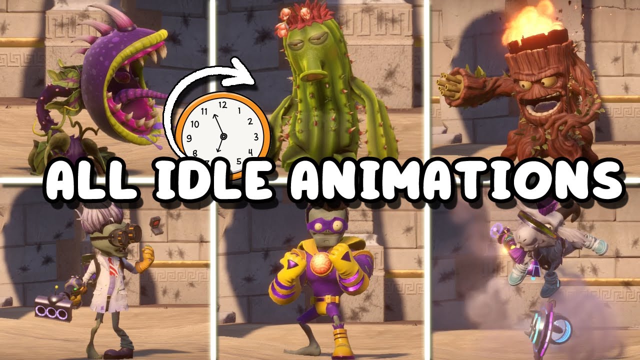 *ALL* Idle Animations In Plants vs Zombies GW2 - YouTube