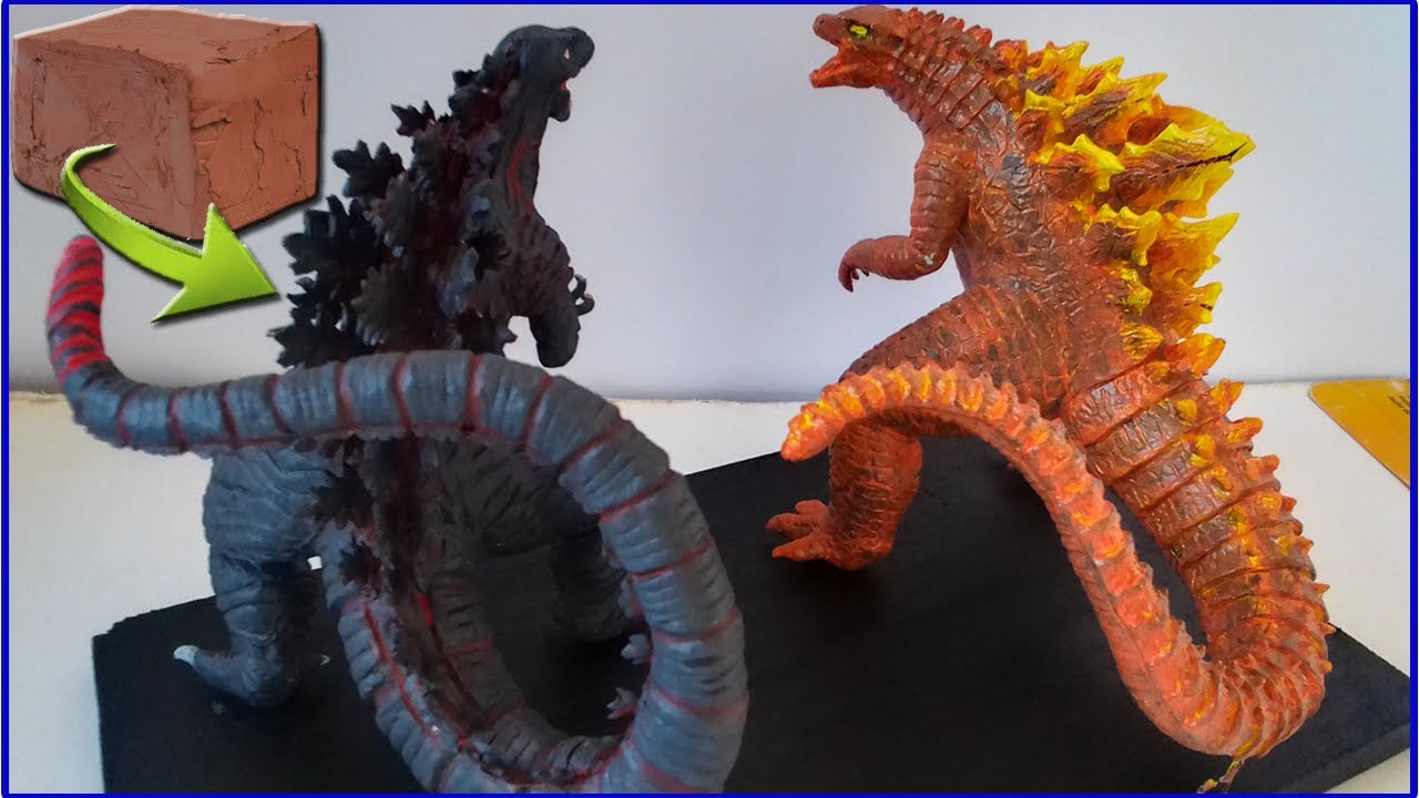 BURNING GODZILLA VS SHIN GODZILLA WITH CLAY. - YouTube
