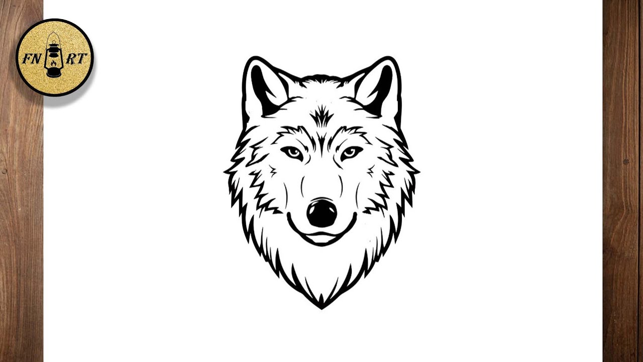 How to draw a wolf head easy step by step for beginners - YouTube