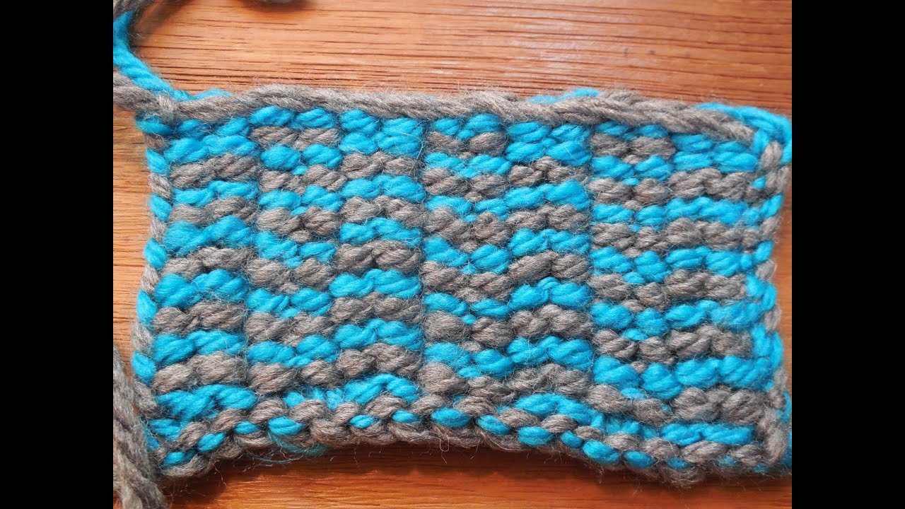 moss stitch on knitting loom / horizontal stripes - YouTube