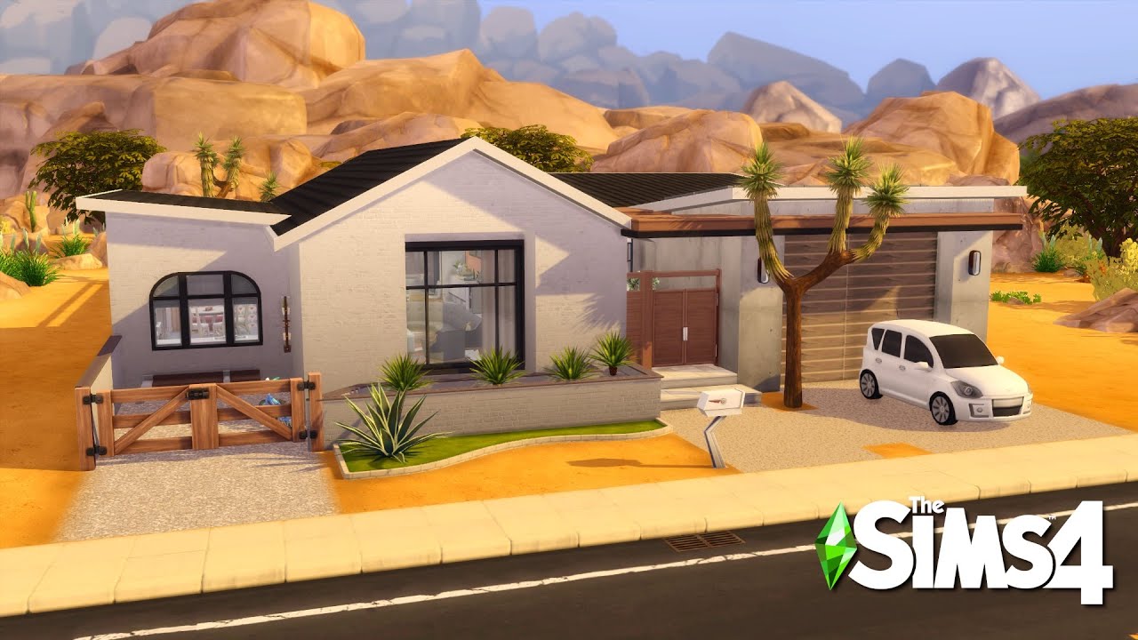 DESERT HOME in Oasis Springs 🌵 | The Sims 4: Speed build (NO CC) - YouTube