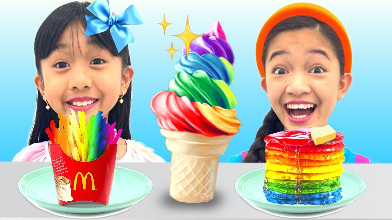 RAINBOW FOOD SWITCH UP CHALLENGE with KAYCEE & RACHEL | KAYCEE ...
