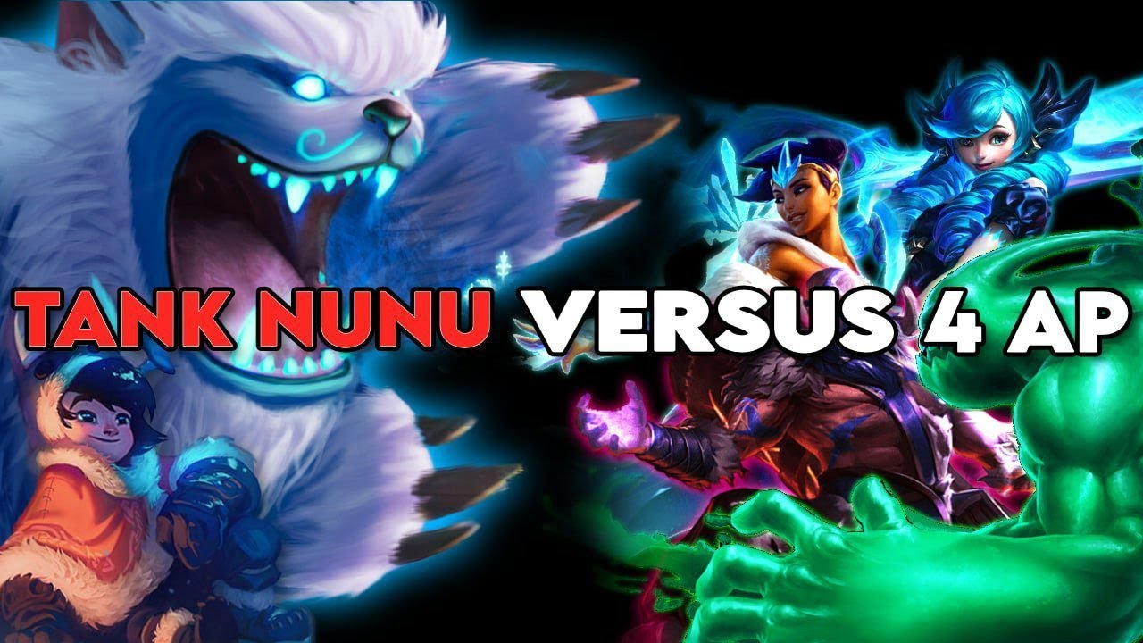 TANK NUNU VS 4 AP CHAMPIONS WHO WINS? | S13 Jungle Nunu Gameplay ...