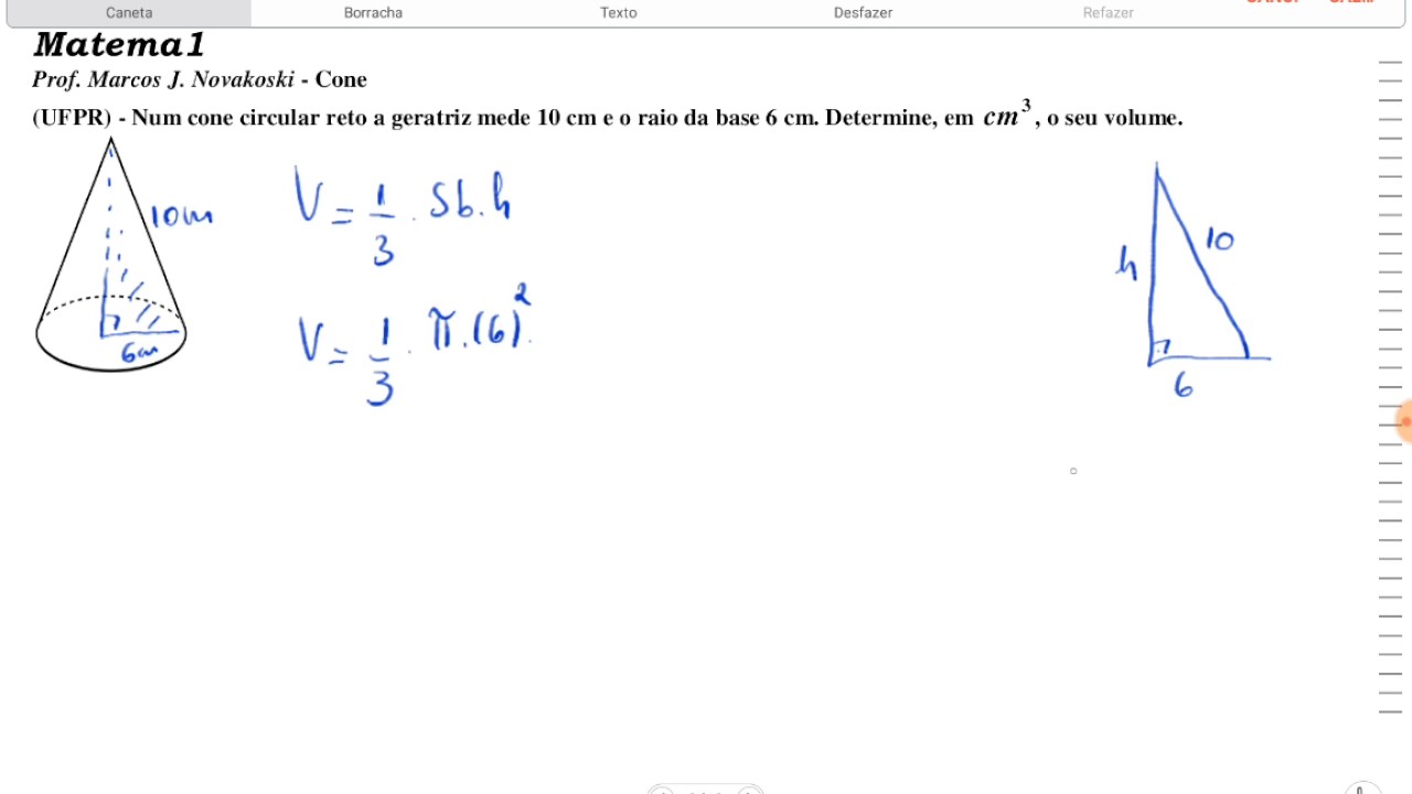 Volume de um cone reto - YouTube