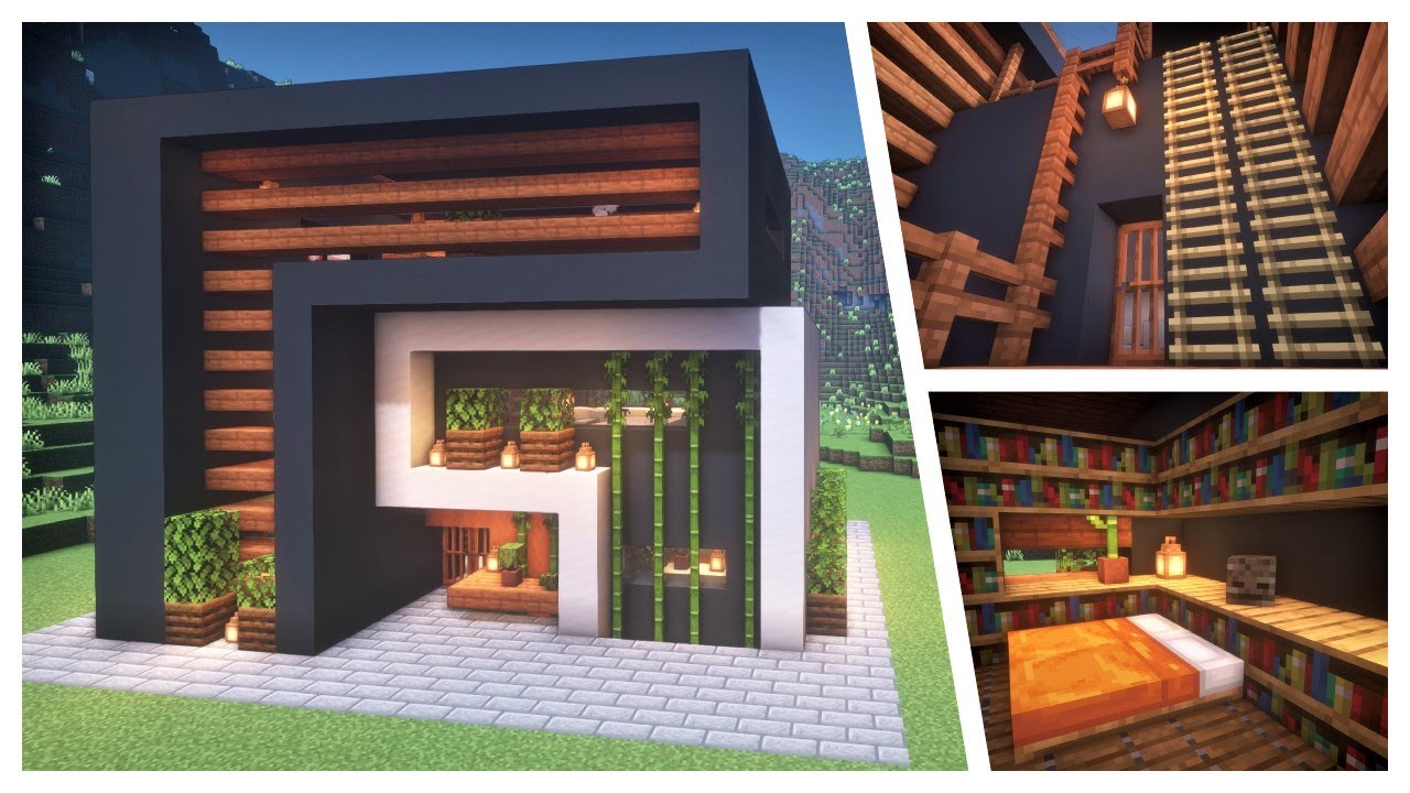 Minecraft: Stylish Moden House (How to Build: Relaxing Tutorial) #13 ...