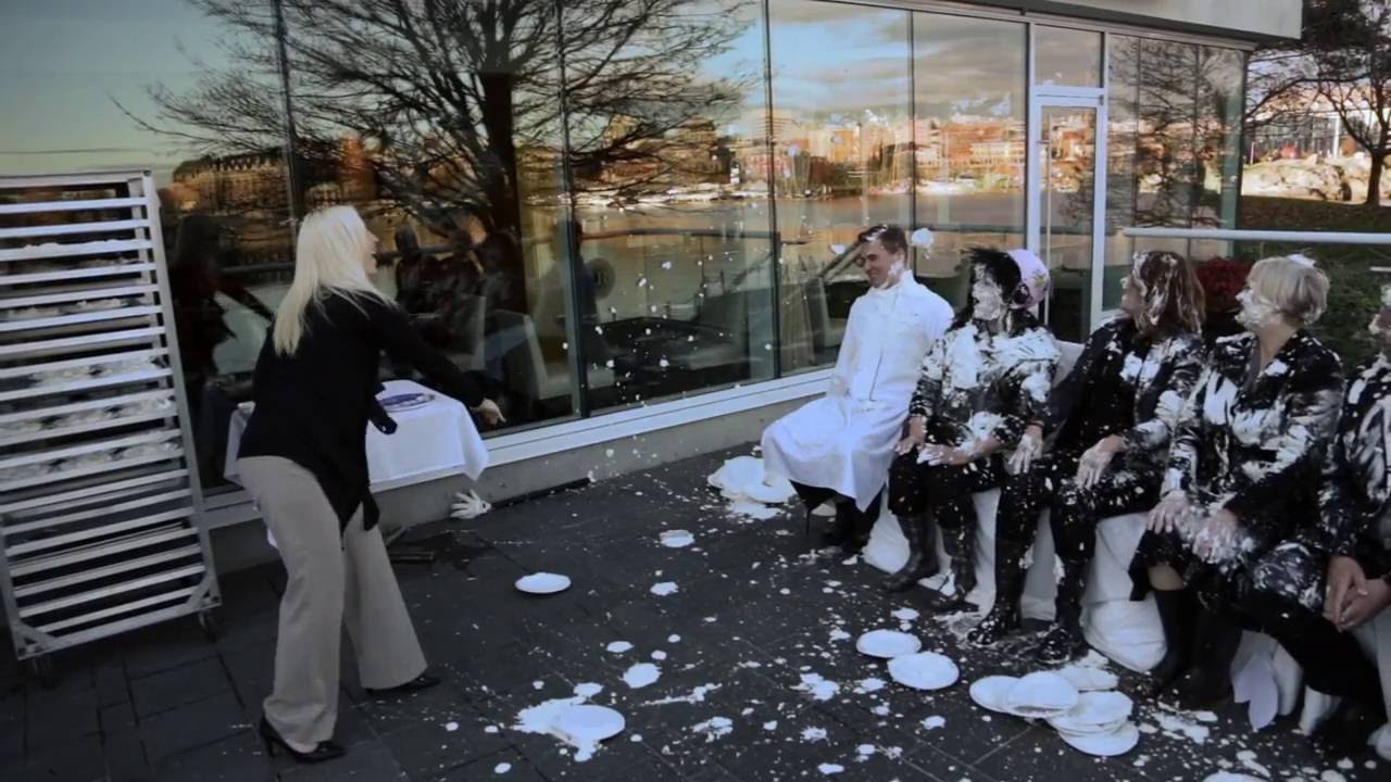 Pie Throwing For Charity - Shaw TV Victoria - YouTube