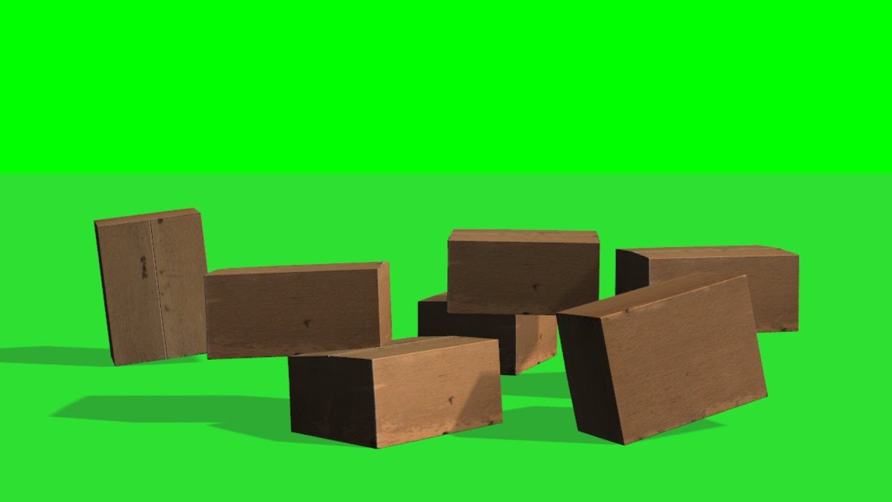 cardboard boxes fall to the ground - green screen effect - YouTube