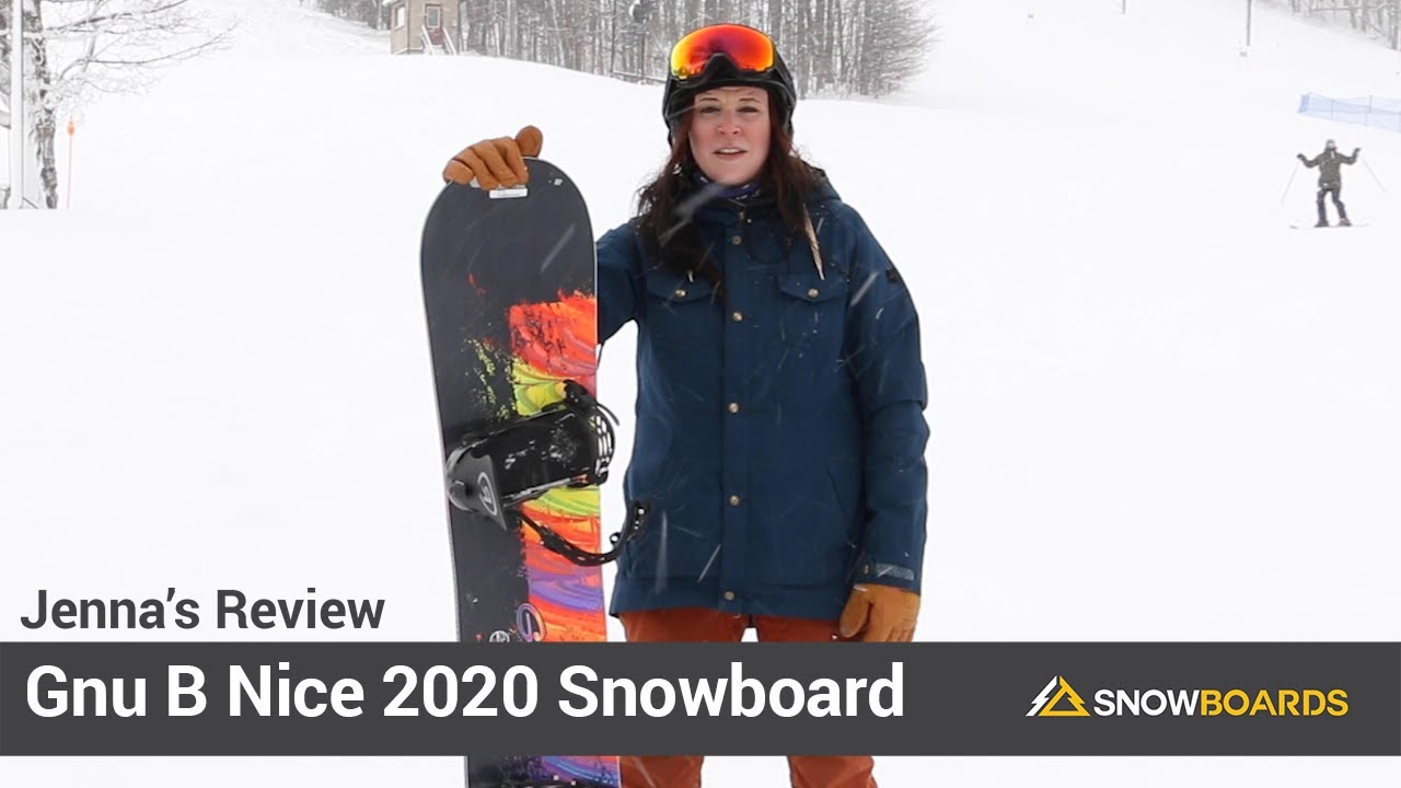 Jenna's Review-Gnu B Nice Snowboard 2020-Snowboards.com - YouTube