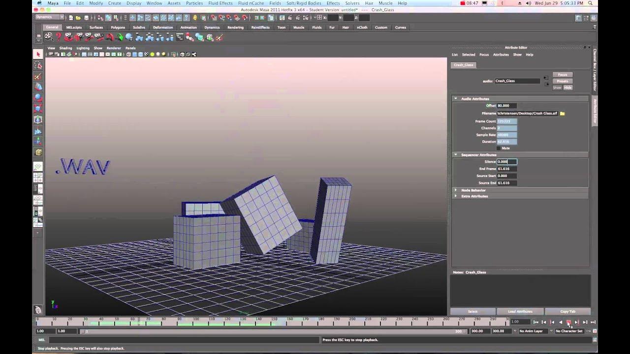 Maya 2011 Basic Audio Tutorial by Stuart Christensen - YouTube