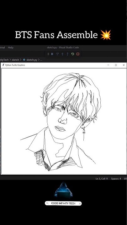 #BTS V Python Turtle Sketch #python - YouTube