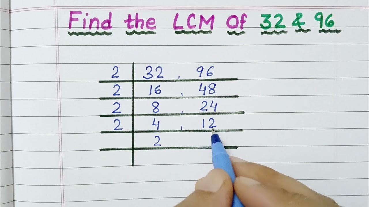 How to find LCM of 32 & 96 by Prime Factorisation | LCM kaise nikale ...