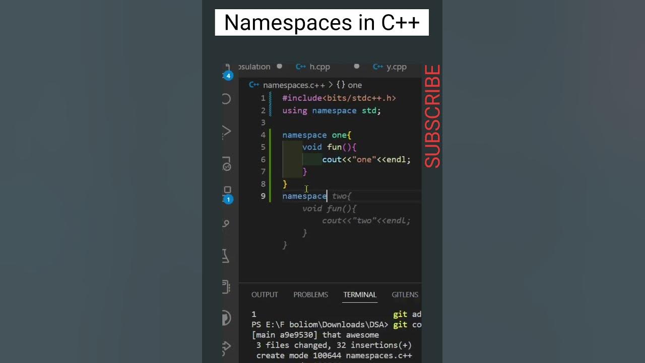 Namespaces In C Shorts Cpp Youtube