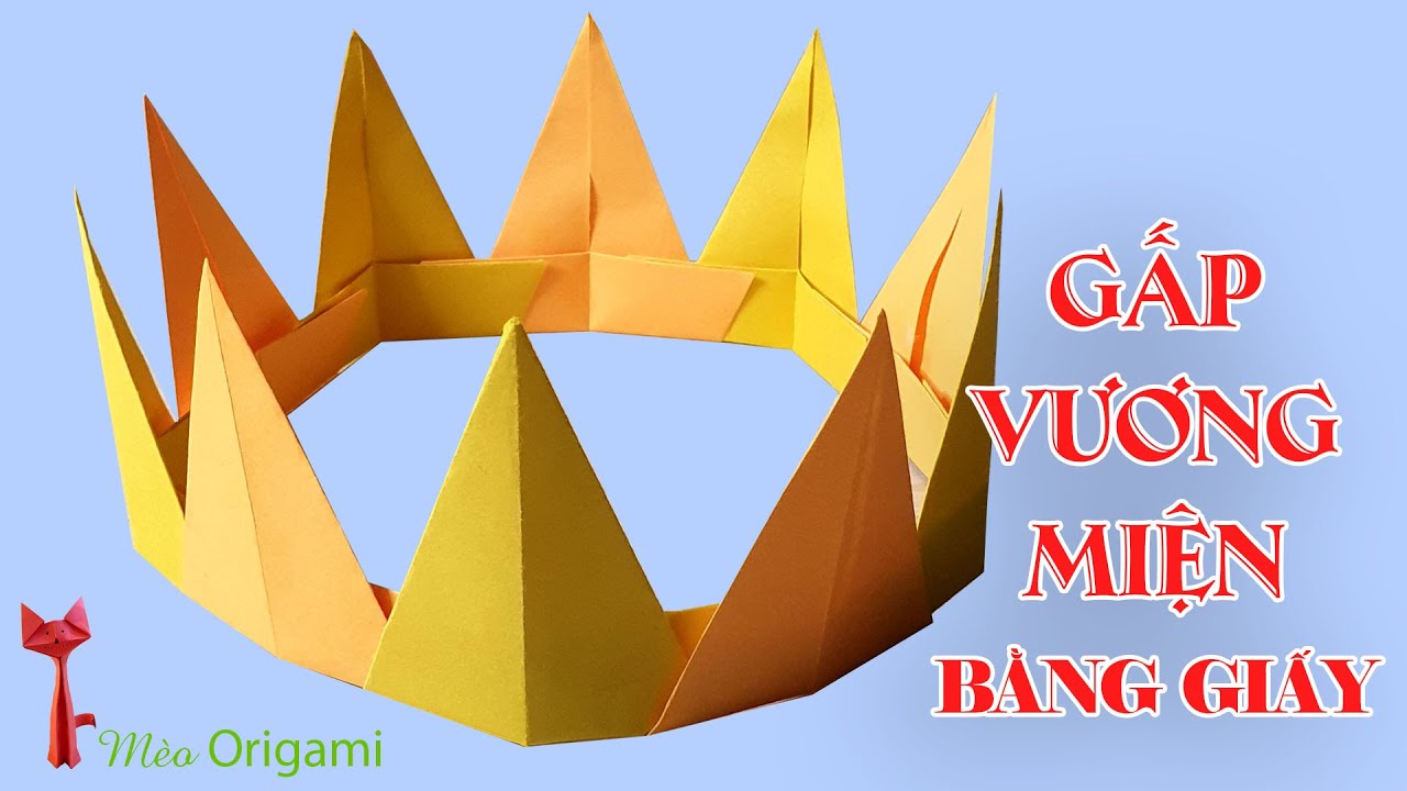 Gấp vương miện bằng giấy cực dễ - How to fold a crown - YouTube