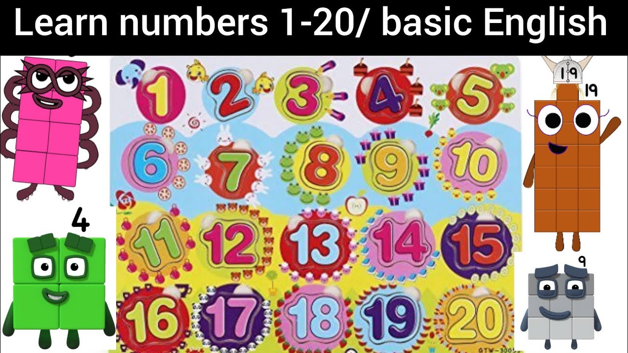 Learn numbers 1-20/ Basic English learning/ Learn Numbers in words ...