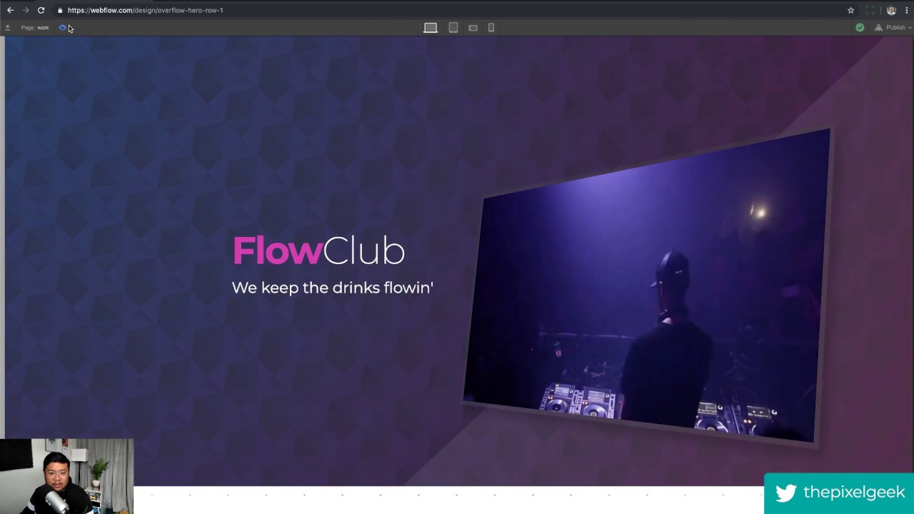 How to create a web page hero row with Webflow - YouTube